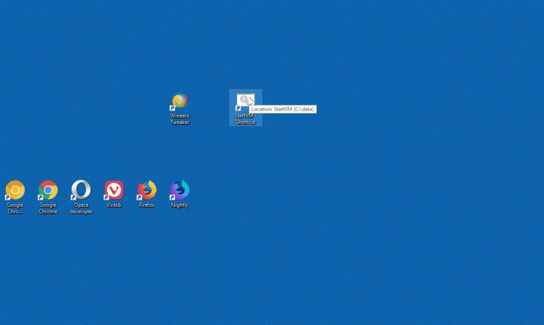 Create Shortcut for Hyper-V Virtual Machine in Windows 10