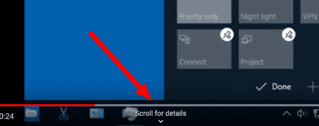 YouTube in full-screen allows scrolling down to comments