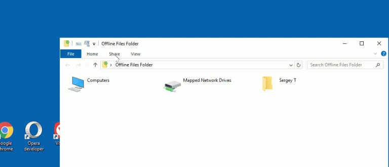 Create Offline Files Folder Shortcut in Windows 10