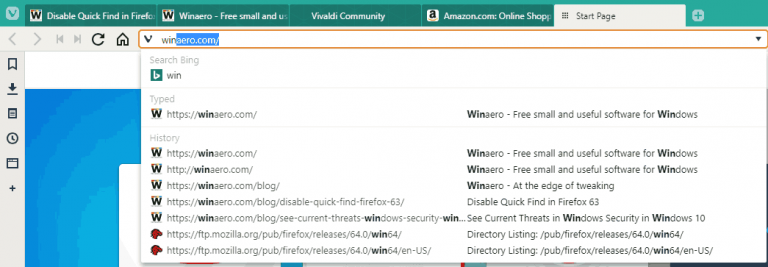 Vivaldi 2.3: Custom Screenshot File Name, Address Bar Improvements