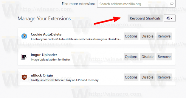 Assign Keyboard Shortcuts to Extensions in Firefox