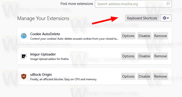 Assign Keyboard Shortcuts to Extensions in Firefox