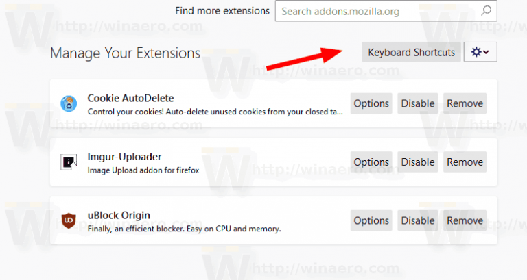 Assign Keyboard Shortcuts to Extensions in Firefox