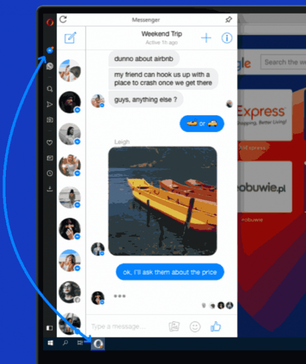 Opera 59: Notification Badges on Taskbar Icon