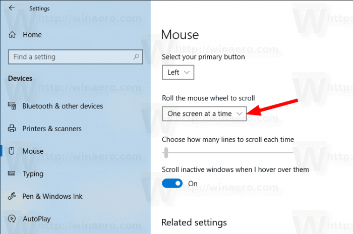 Change Mouse Scroll Speed in Windows 10