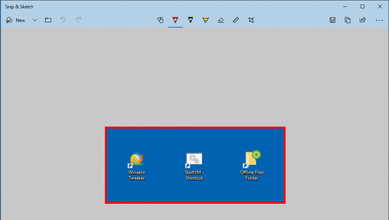 Enable Snip Outline In Snip And Sketch App In Windows 10