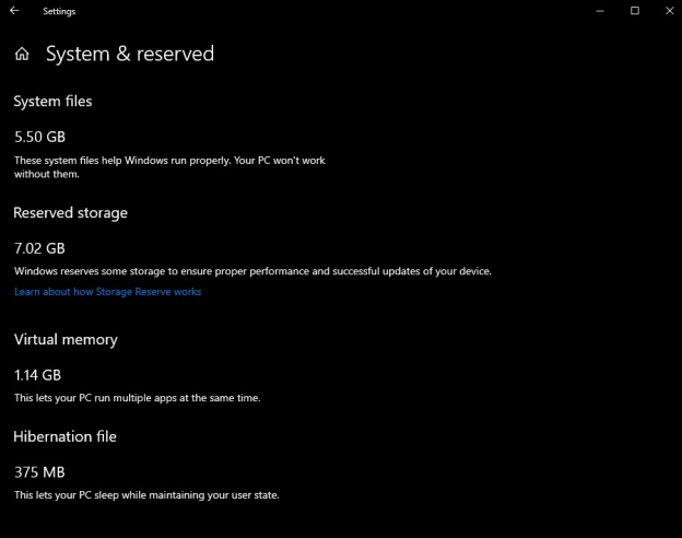 Enable or Disable Reserved Storage in Windows 10