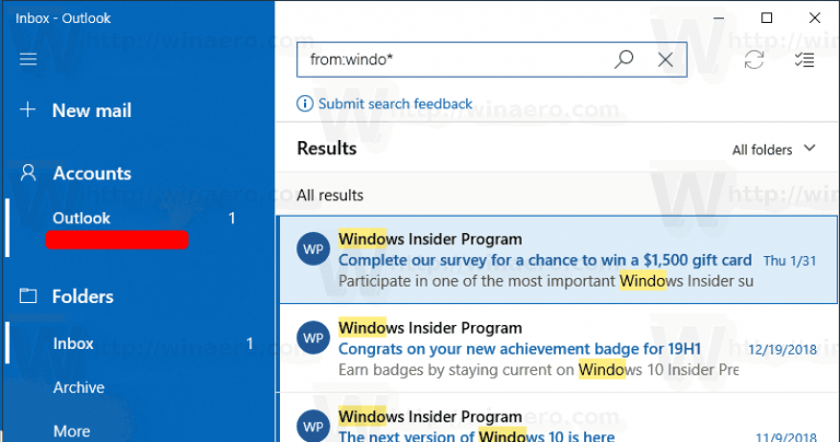 Perform Advanced Searches in Windows 10 Mail Perform Advanced Searches in Windows 10 Mail