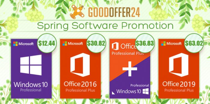 In the spring, an original Windows 10 or Office can come in handy with $12