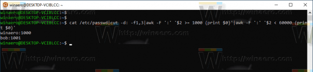 Find User Accounts in WSL Linux in Windows 10