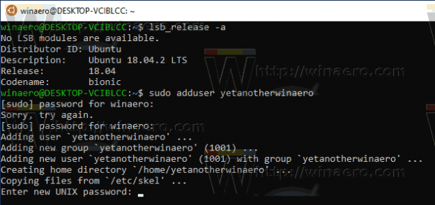 Add User to WSL Linux Distro in Windows 10