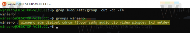 Add or Remove Sudo Users in WSL Linux in Windows 10