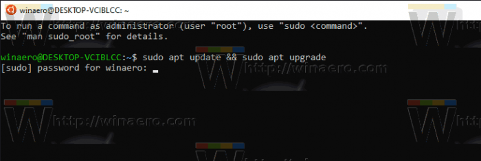 Update and Upgrade WSL Linux Distro in Windows 10