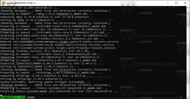 Update and Upgrade WSL Linux Distro in Windows 10