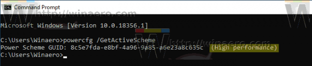 See Active Power Plan in Windows 10