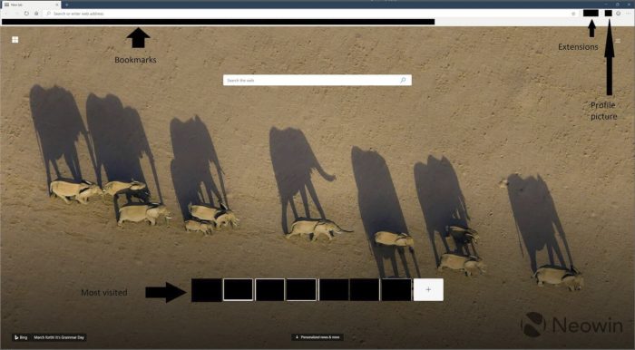 User Interface Screenshots of Chromium-based Microsoft Edge