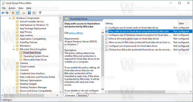 Deny Write to Fixed Drives not Protected by BitLocker