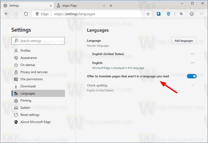 Enable Translator in Microsoft Edge Chromium
