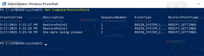 Find Available System Restore Points in Windows 10