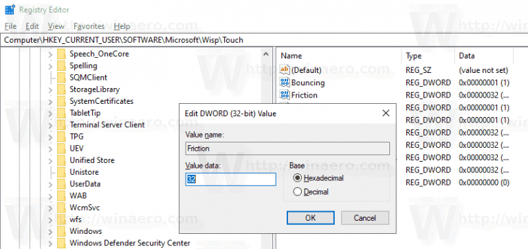 Change Touch Scrolling Friction in Windows 10