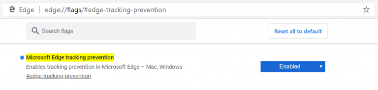 Microsoft Edge Chromium Gets Tracking Prevention Settings