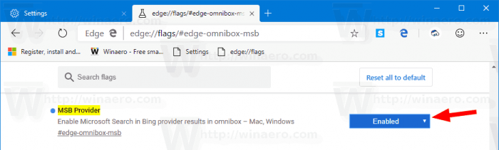 Enable Microsoft Search in Microsoft Edge Chromium