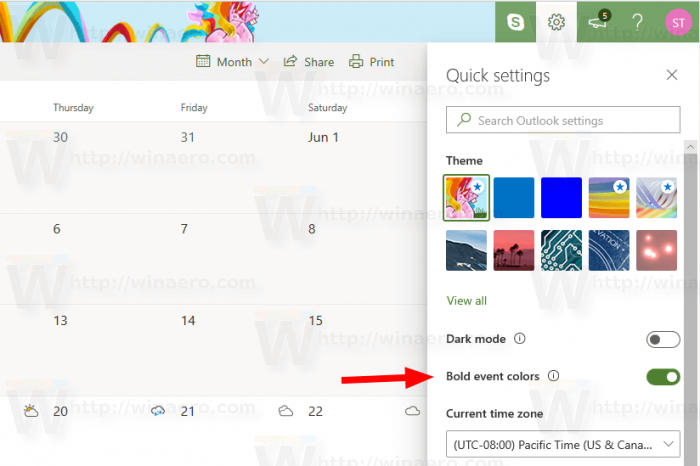New Colorful Themes for Outlook.com