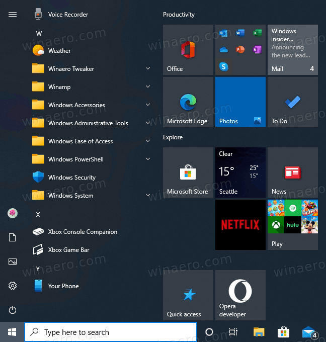 Windows 10 New Start Menu Icons