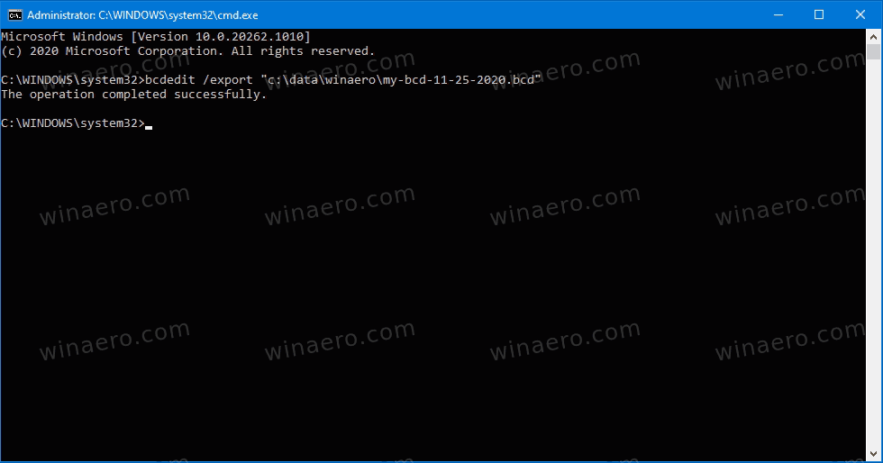 Backup And Restore Boot Configuration BCD Store In Windows 10