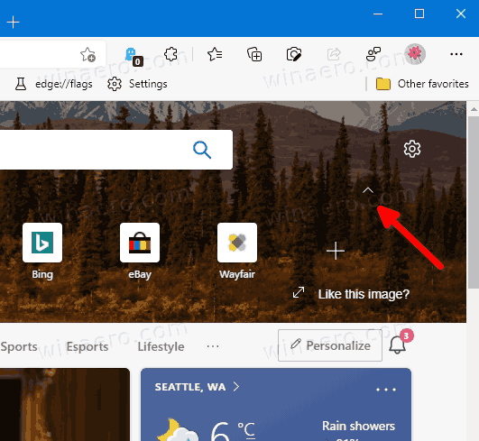 Show Or Hide Quick Links On New Tab Page In Microsoft Edge