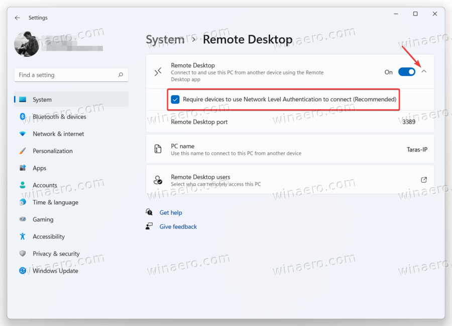 Network Level Authentication Remote Access